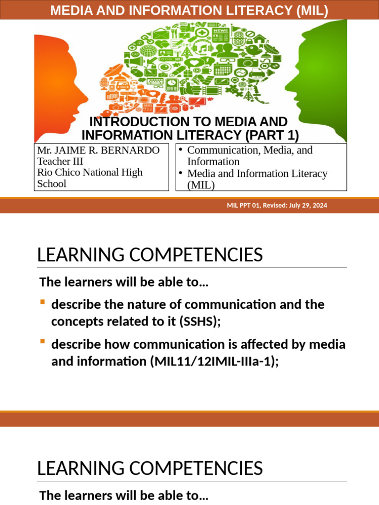 Introduction of MIL | PDF | Information Literacy | Communication