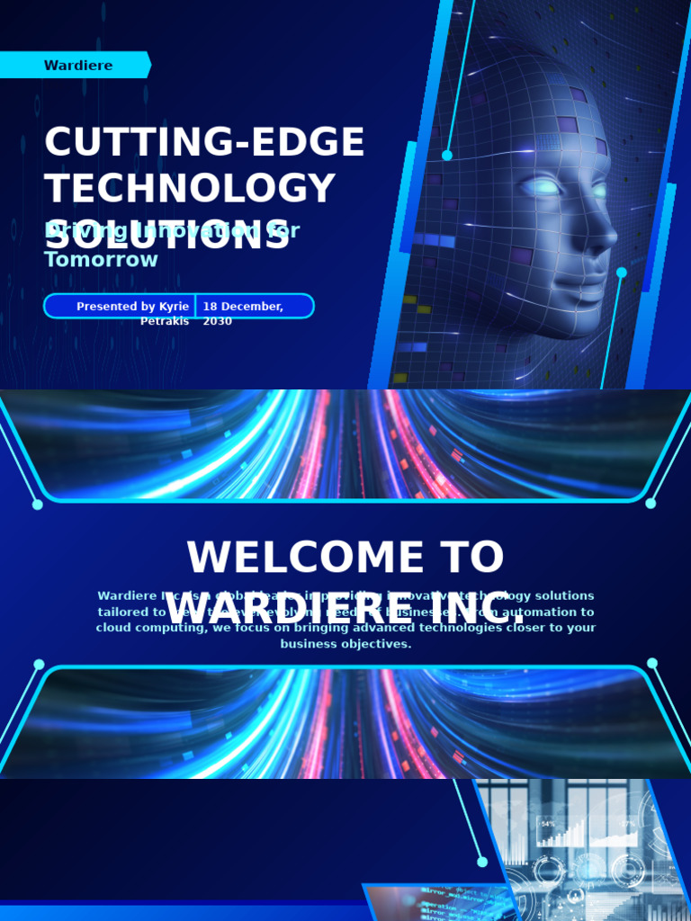 Dark Blue Modern Technology Company Solutions Presentation | PDF ...