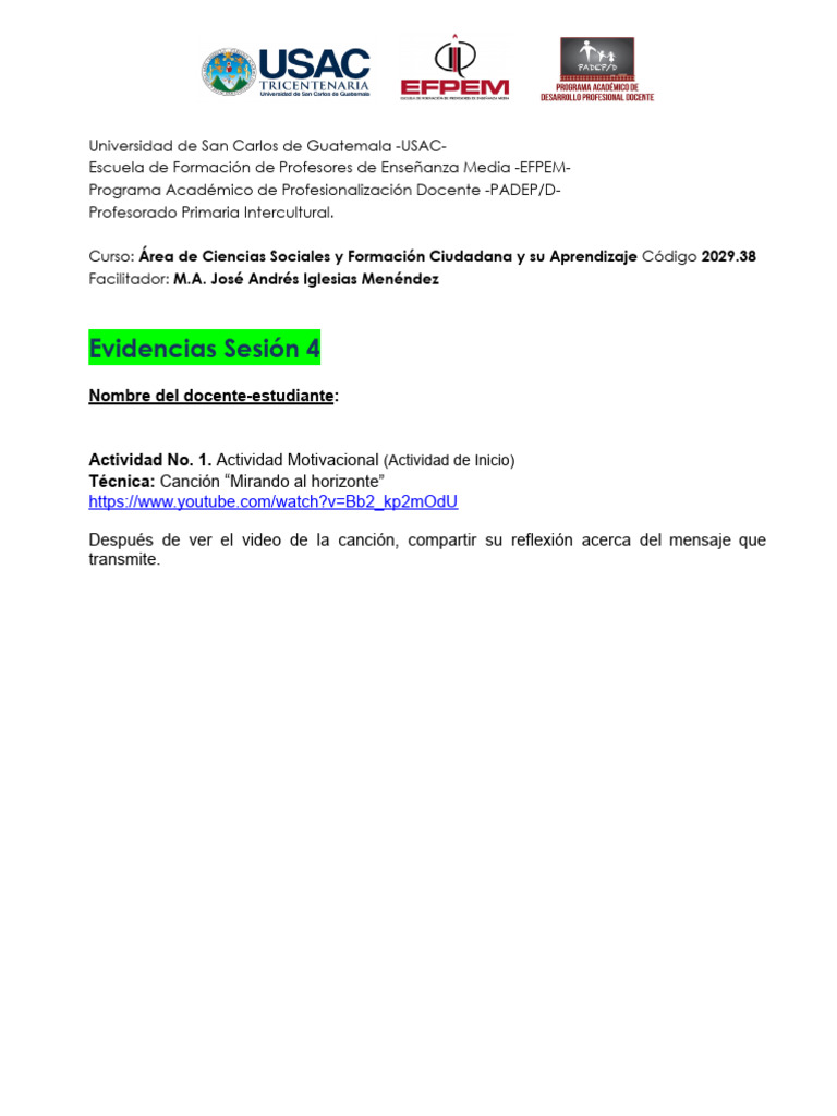 Sesi-N 4. Entrega de Evidencias | PDF | Ciencias sociales