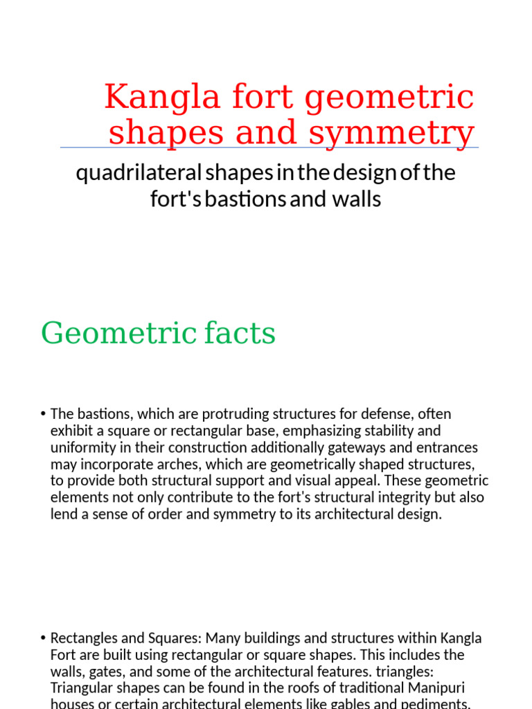 Kangla Fort Geometric Shapes and Symmetry | PDF