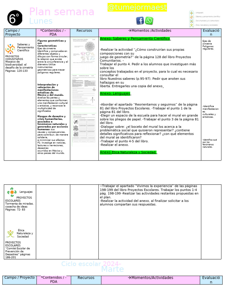 6 Plan Semana 11 2025 Tumejormaestro | PDF | Simetría | Pensamiento