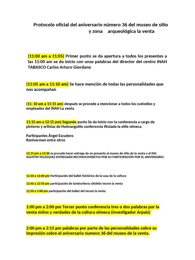 Programa Oficial Dia de Muertos en El Museo de Sitio y Zona Arqueológica La Venta | PDF
