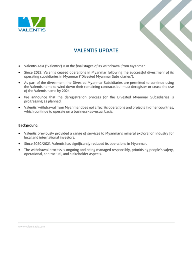 Valentis Update | PDF