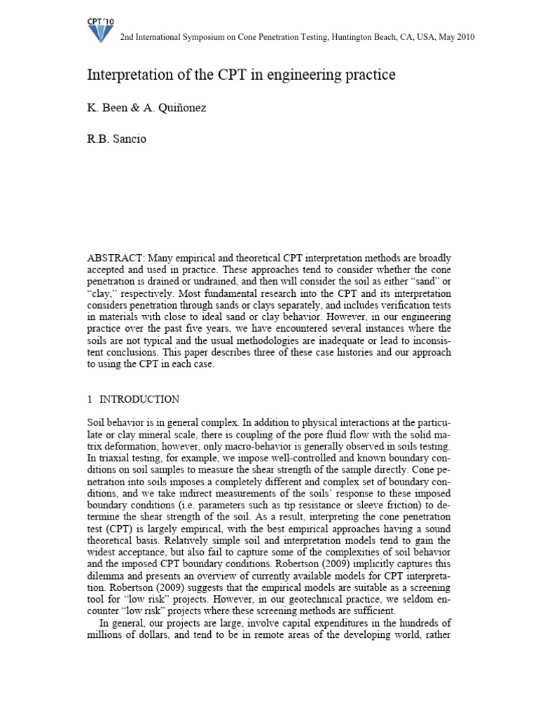CPT Interpretation Challenges in Geotech Engineering | PDF | Soil ...