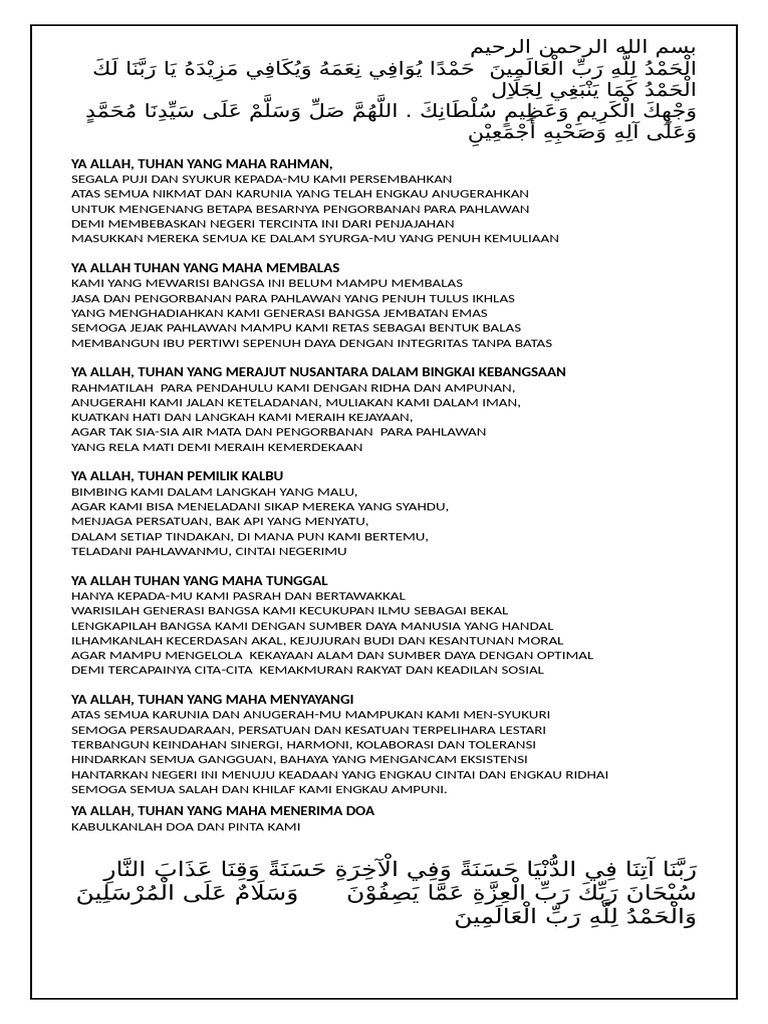 Doa 10 Nopember 2024 | PDF | Agama & Spiritualitas