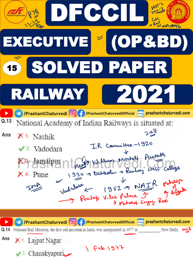 PDF 15 - Dfccil Solved Pyq (Railway) | PDF