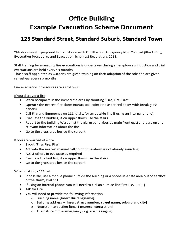 Office Building Exemplar Supporting Documents | PDF | Emergency ...