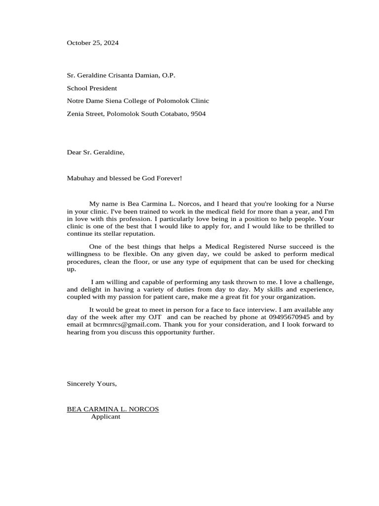 Application Letter Napud | PDF
