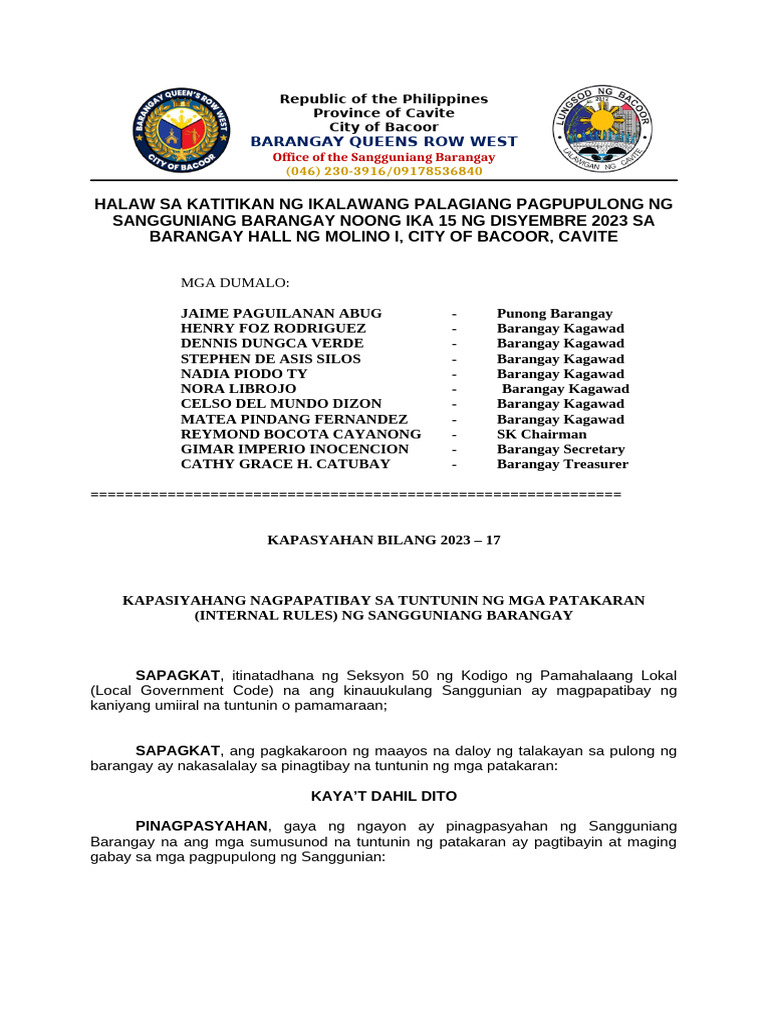 SB Internal Rules 2023 2025 | PDF