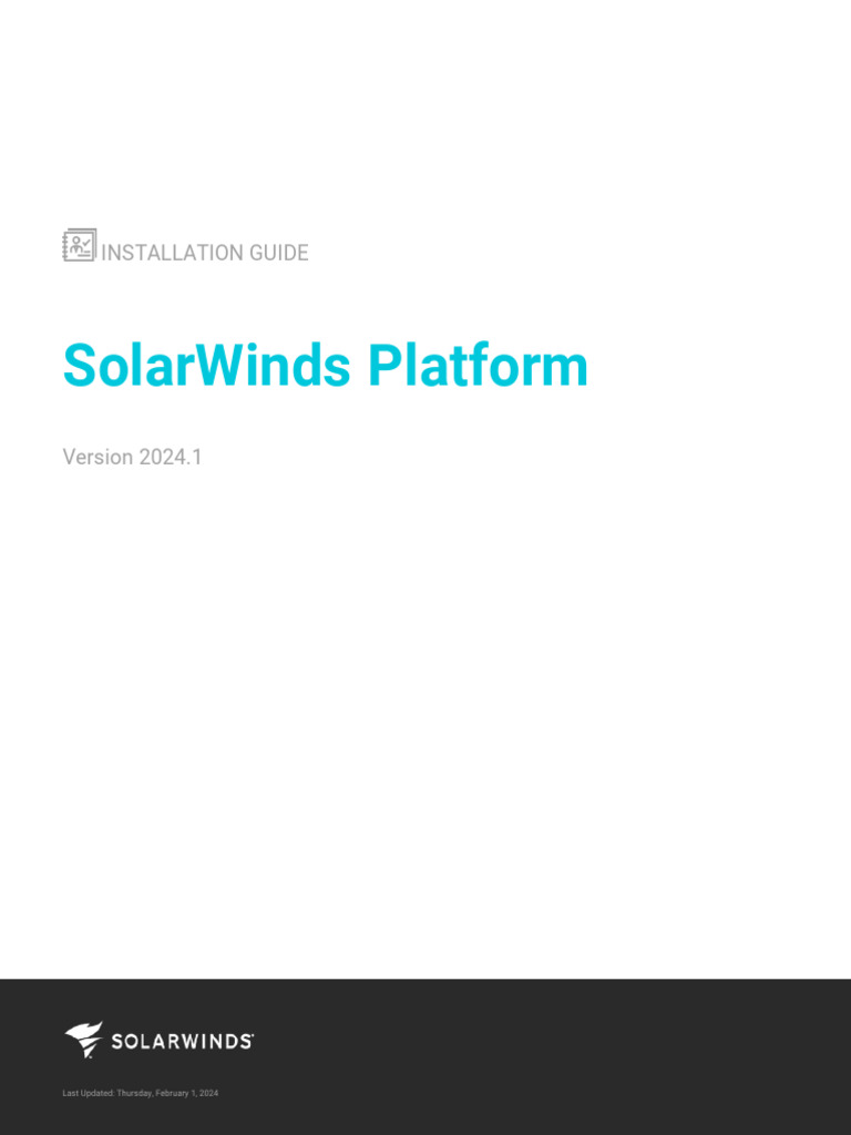 SolarWinds Platform 2024.1 Installation Guide | PDF | World Wide Web ...