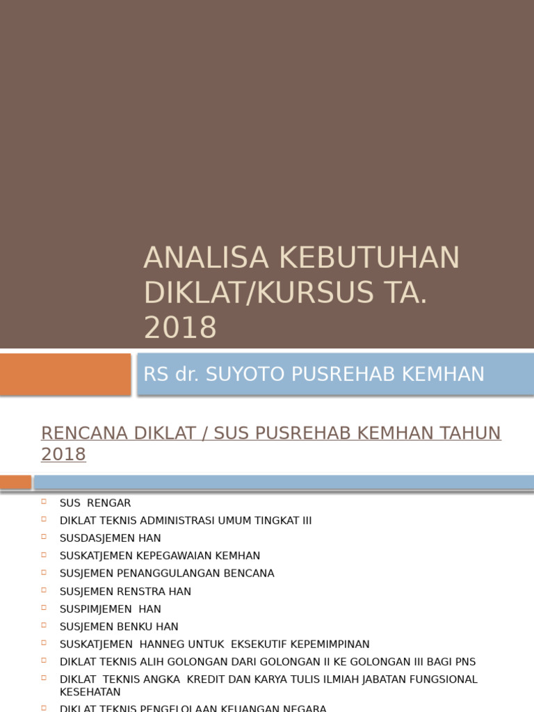 Analisa Kebutuhan Diklat | PDF