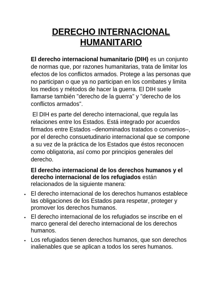 Derecho Internacional Humanitario Clase P-126 | PDF | Ley humanitaria ...