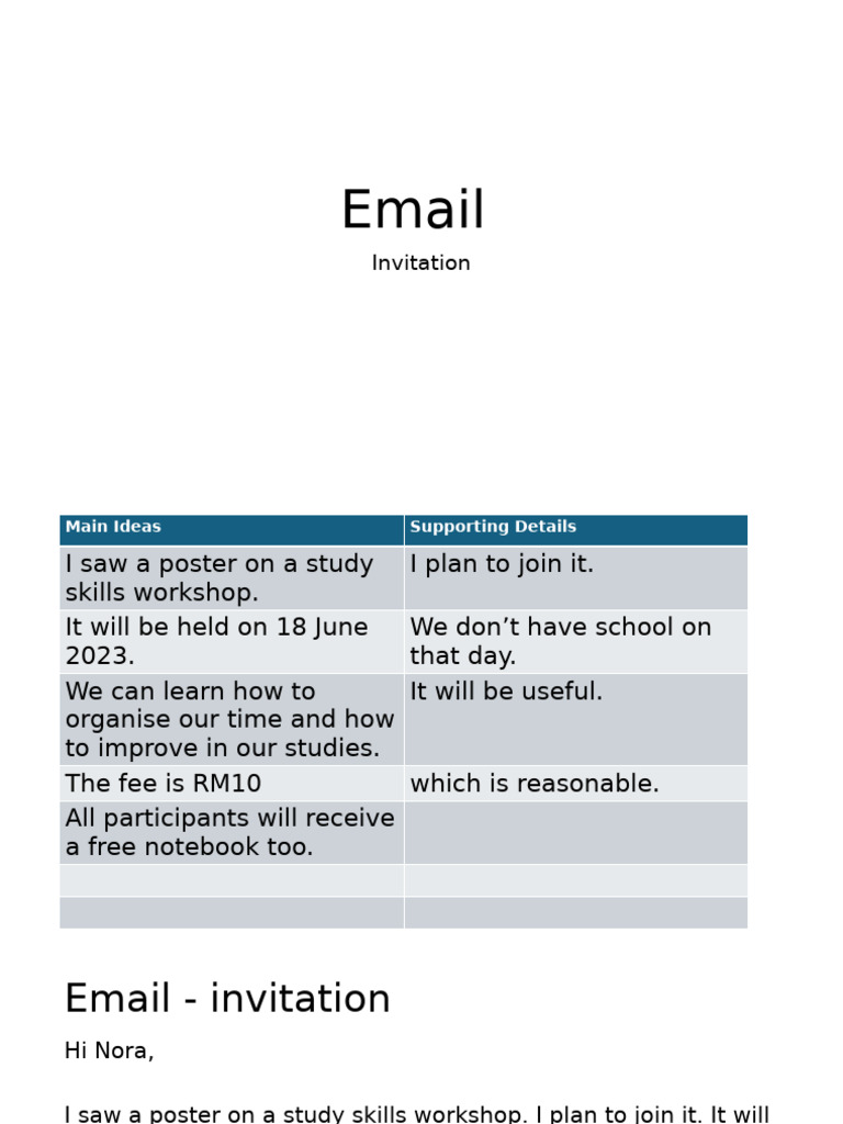 Year 5 Email Invitation Poster | PDF