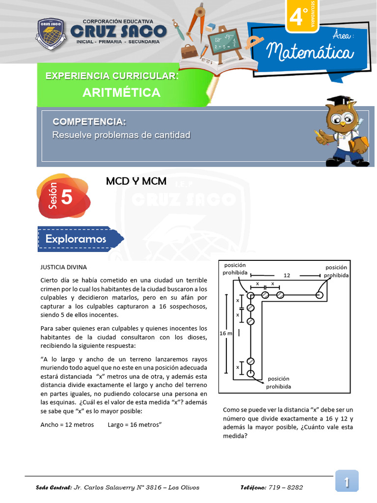 4ºaño-Aritmética-S5-Mcd y MCM | PDF | Matemáticas discretas | Teoría de los números