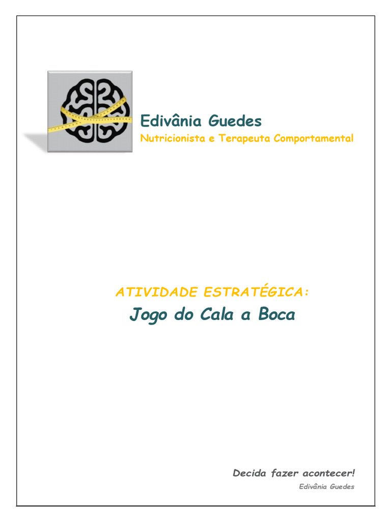 Jogo do Cala a Boca: Fortalecendo a Mente | PDF | Emoções | Pensamento