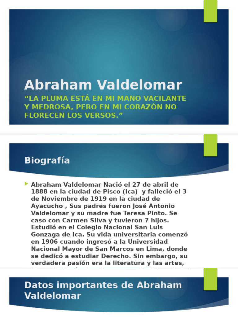 Abraham Valdelomar | PDF | Poesía | Las artes