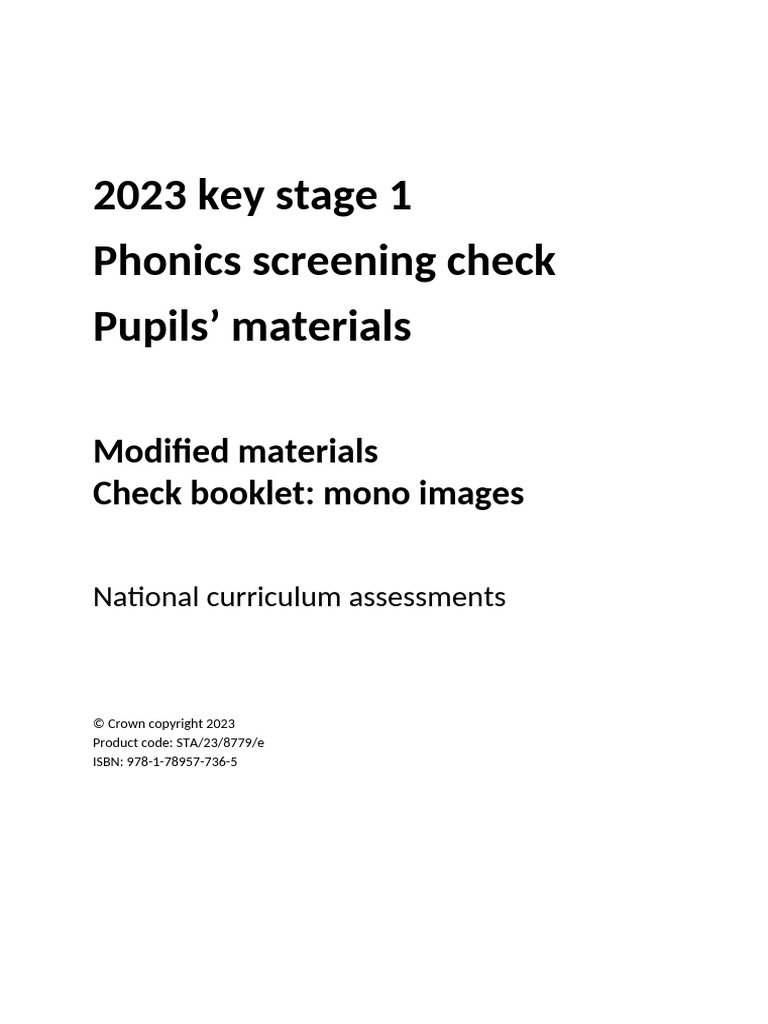 2023 Phonics Pupils Materials Word Version With BW Images | PDF