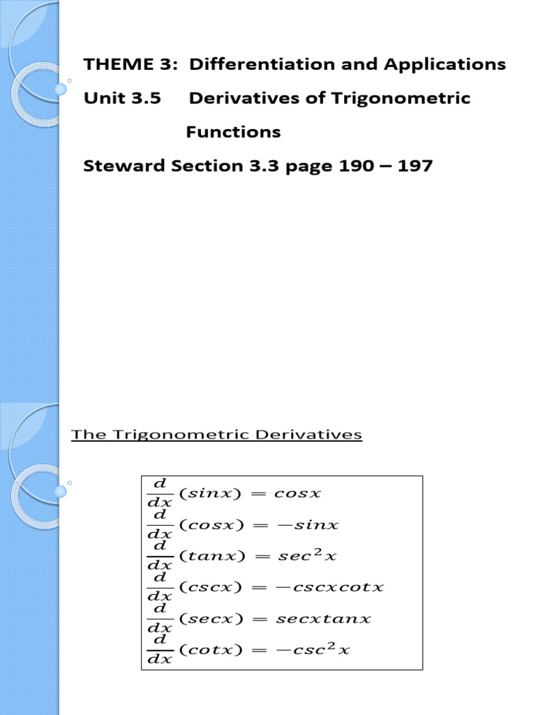 Unit 3.5 | PDF | Derivative | Tangent