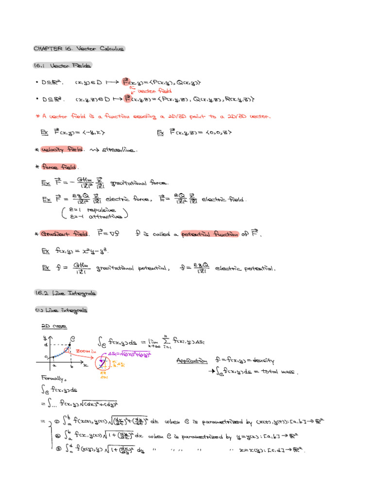 Vector Calculus: Vector Fields & Line Integrals | PDF | Integral | Mathematics