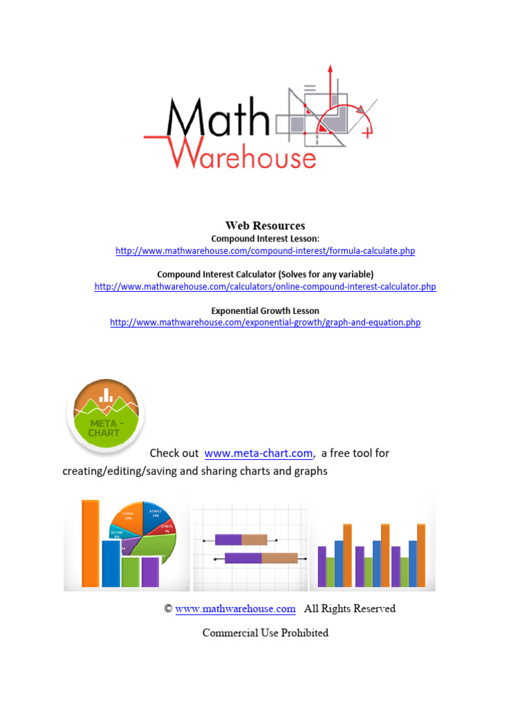 Compound Interest Worksheet Easy Medium - 1 | PDF | Interest | Compound ...