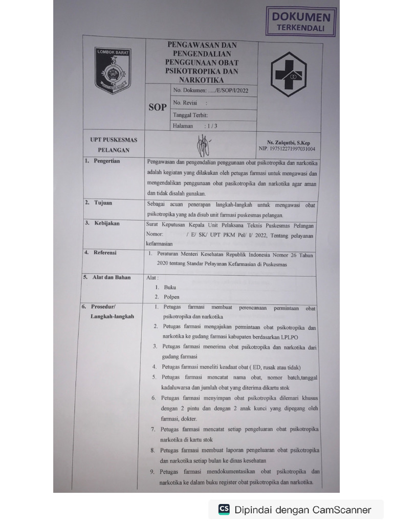 Sop Pengawasan Dan Pengendalian Pengguna | PDF