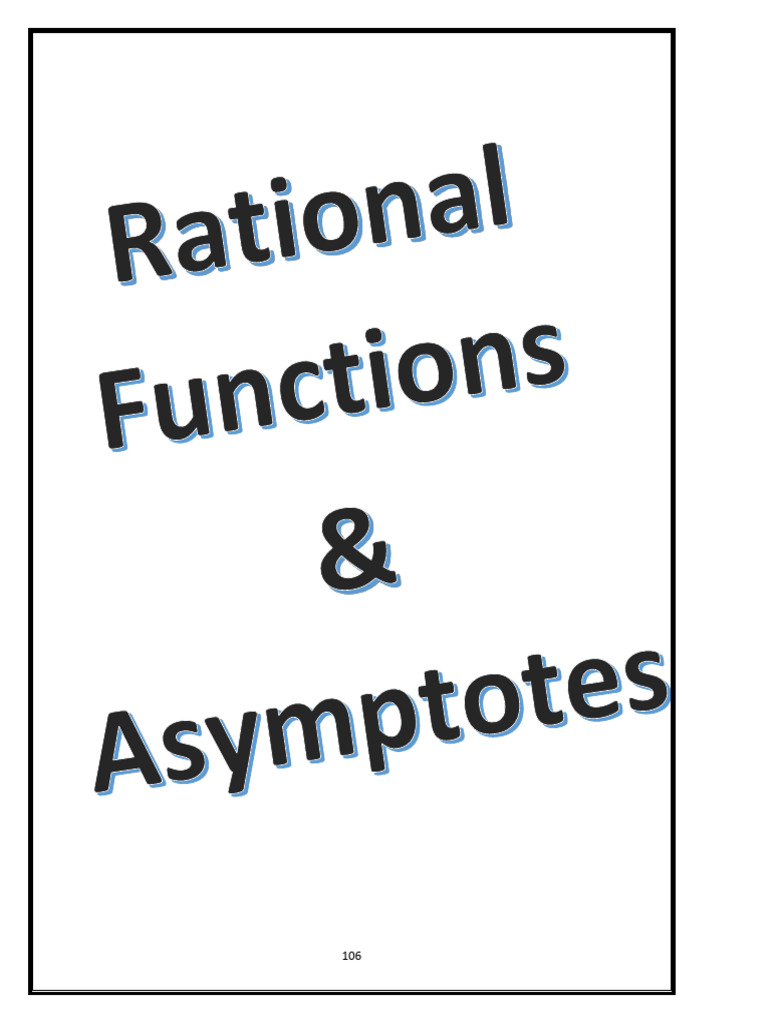 Basics 3 Rational Function Pdf Asymptote Mathematical Concepts