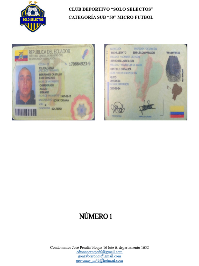 Solo Selectos Cedulas | PDF