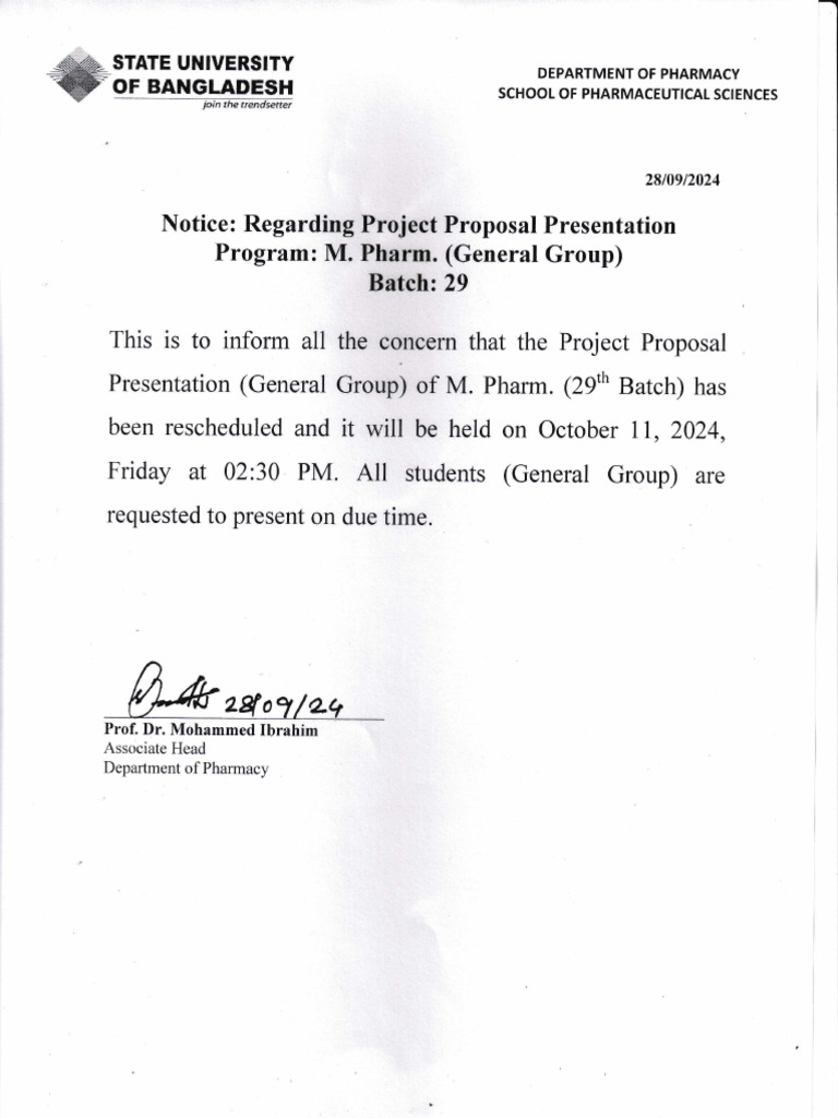 MPharm Batch-29 (General) - Project Proposal Presentation - 241002 - 075311 | PDF