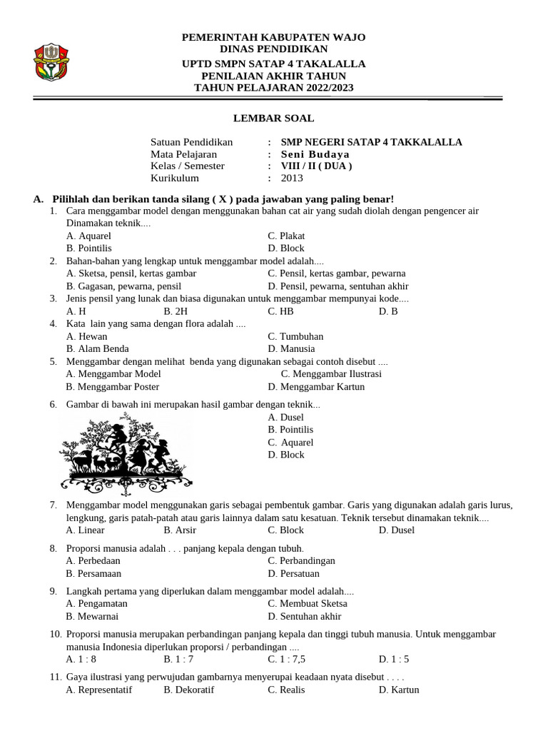 Soal Pas Seni Budaya Kelas Viii | PDF