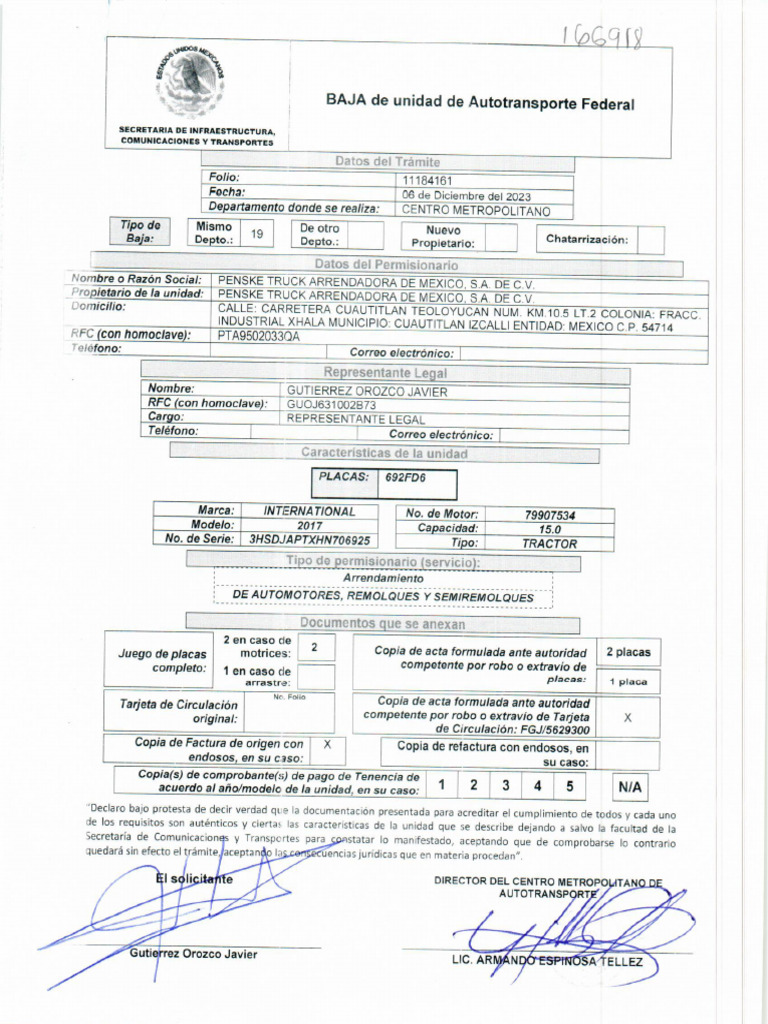 Baja Placa 166918 | PDF