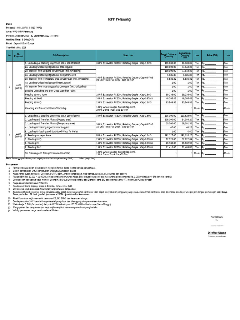 Form Penawaran - Tender HE WP8 & WP9 IKP | PDF | Griya & Taman | Sains ...