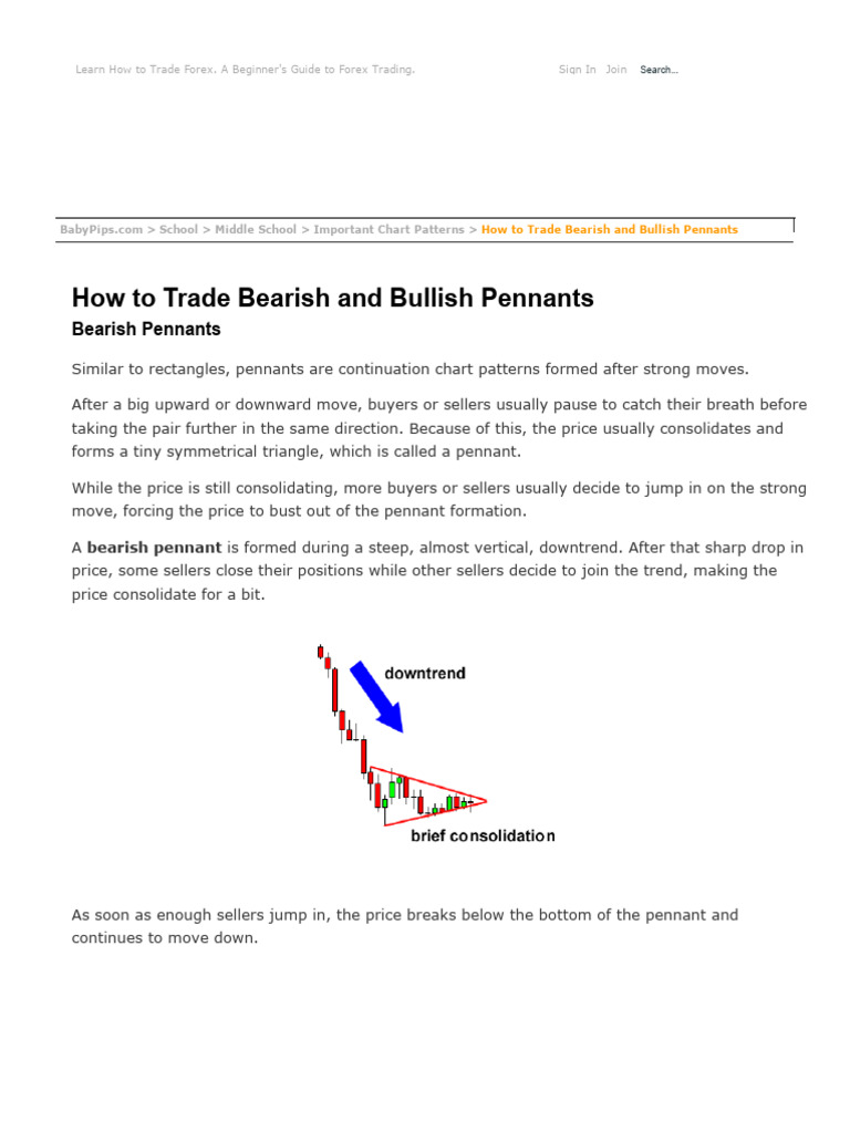 How To Trade Bearish and Bullish Pennants in Forex | PDF | Market Trend ...