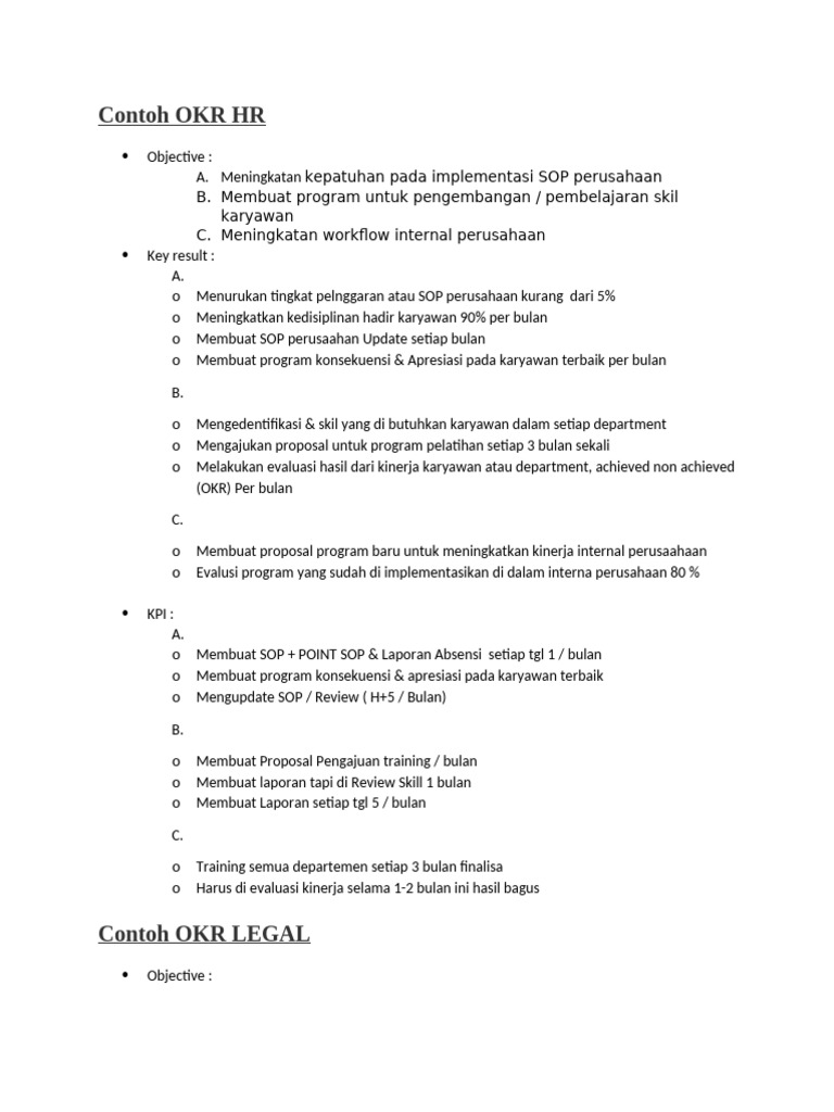 Contoh OKR HR | PDF