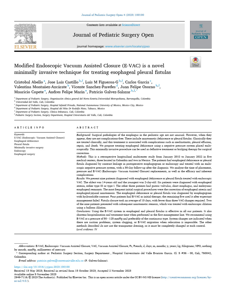e-VAC Modificado Pediatria | PDF | Surgery | Esophagus