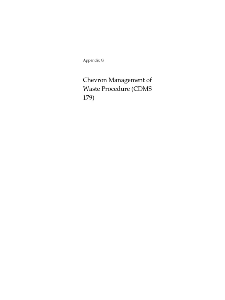 Chevron WML Final Bar Appendix G | PDF | Waste | Waste Management