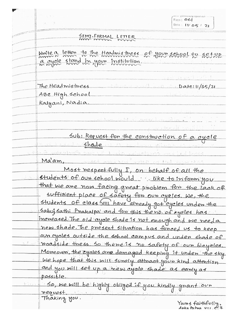 Semi-Formal and Formal Letter | PDF