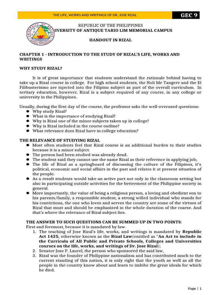 Gec 9 Rizal Module 2 | PDF | Science | Nationalism