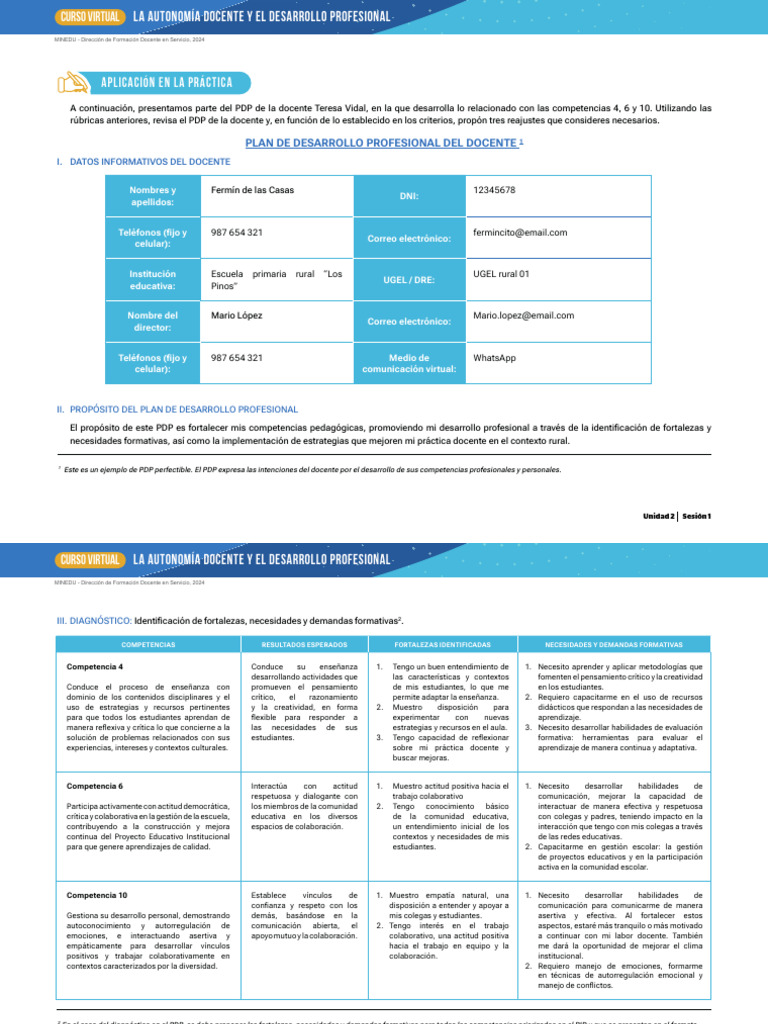 6.1 U2S1 Auto Documento Aplicación | PDF | Enseñando | Evaluación