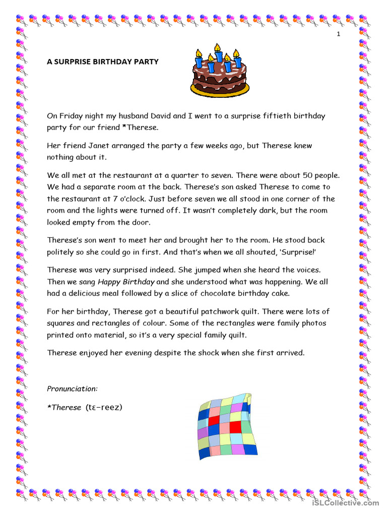 A Surprise Birthday Party | PDF