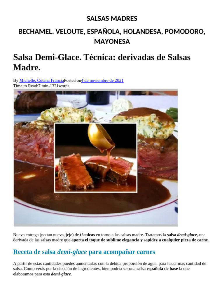 Salsas Madres | PDF | Salsa | Mayonesa