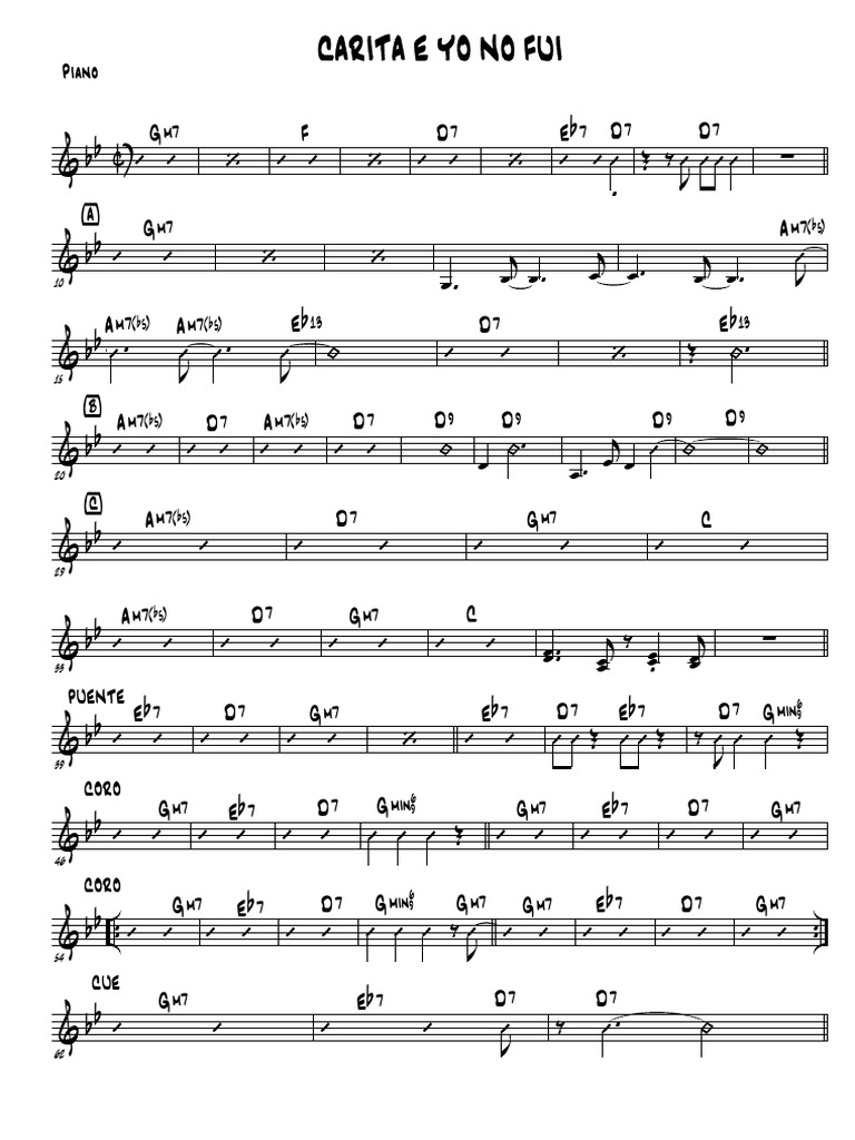 CARITA E YO NO FUI - Piano | PDF