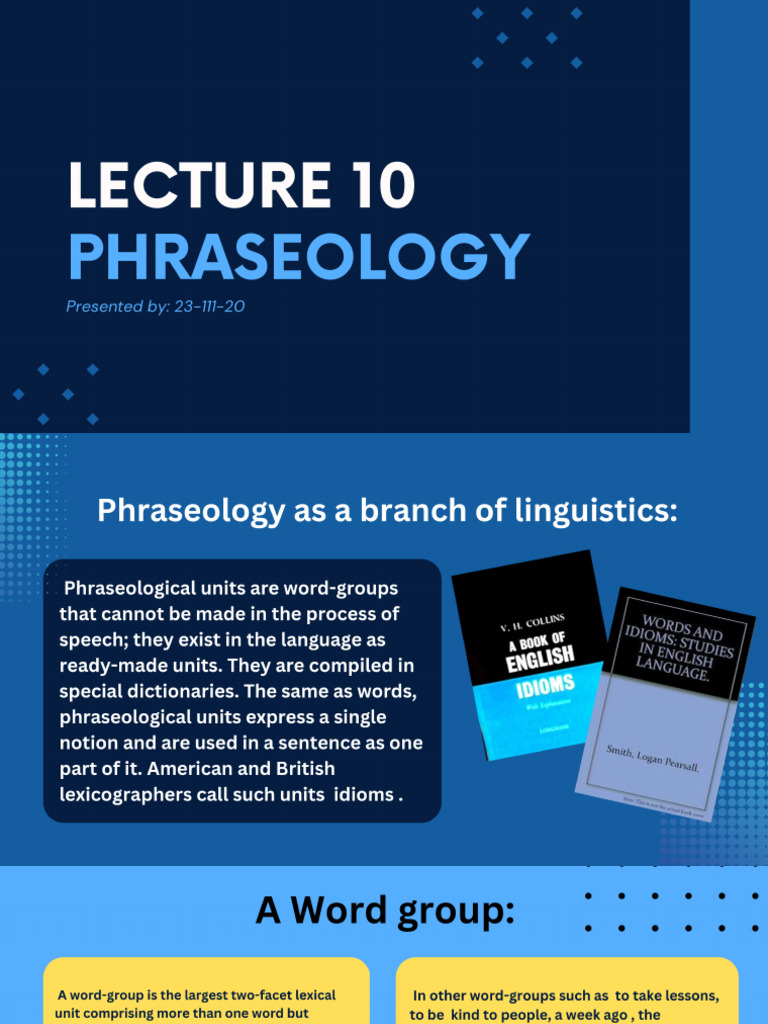 Phraseology PDF | PDF