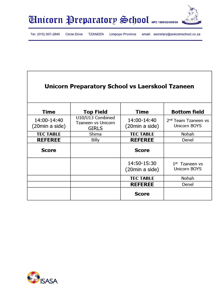 Soccer Programme Mon 4 Nov | PDF