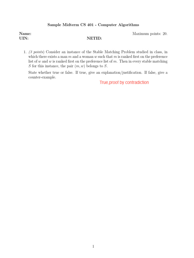 samplemid401 | PDF | Algorithms | Theoretical Computer Science