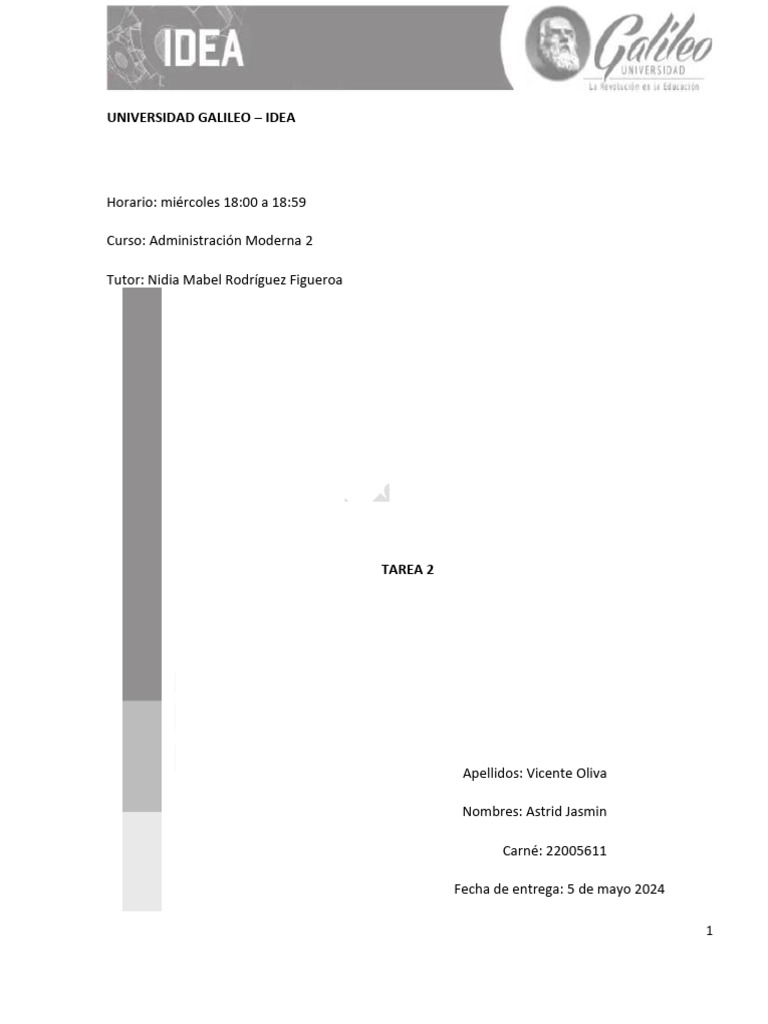 Tarea 2 Admin Moderna 2 | PDF | Comportamiento | Gestión de recursos humanos