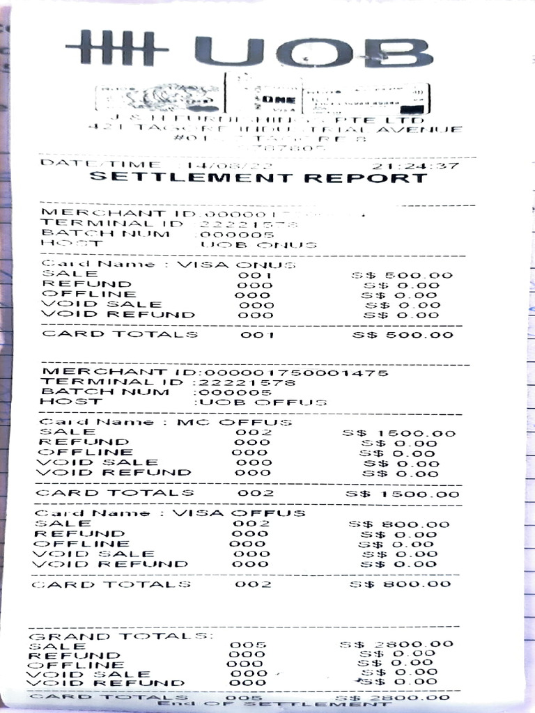 Settlement Report | PDF
