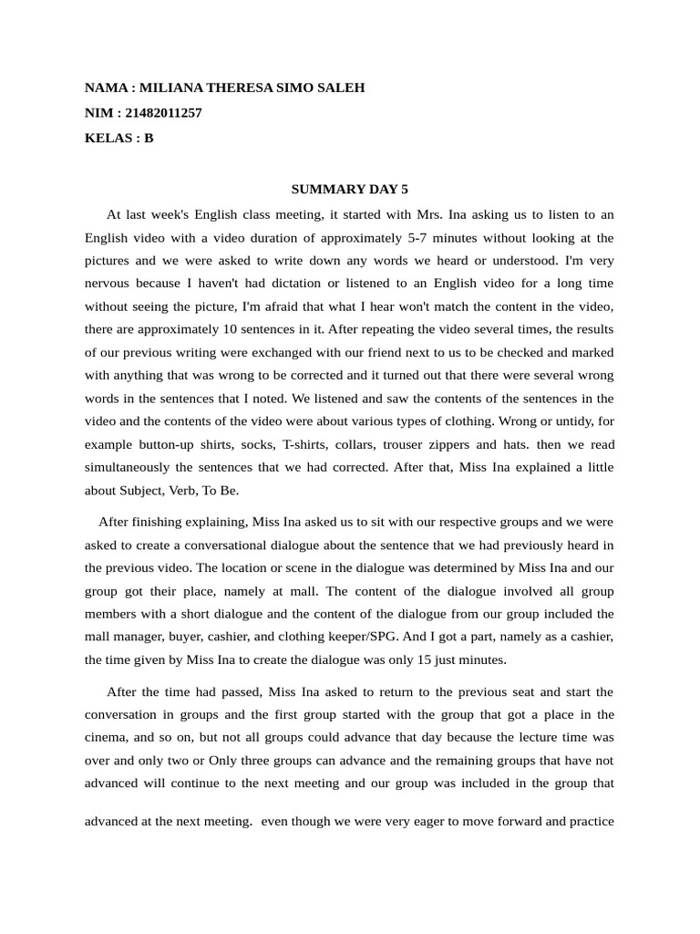 Miliana's English Class Summary | PDF | Linguistics