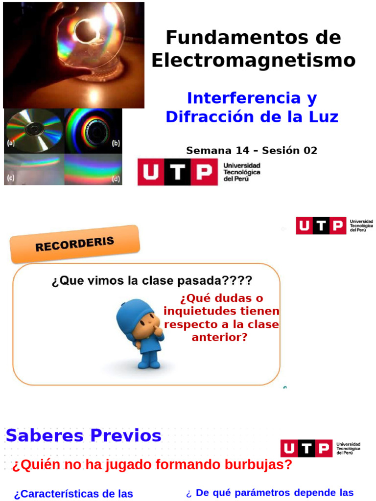 S14 - s2 - Material de Clases 2 (Interferencia) | PDF | Difracción | Ligero