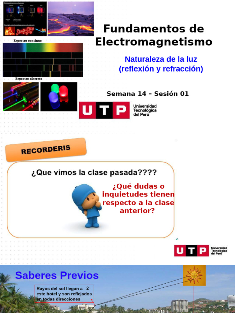 S14 - s1 - Material de Clases - 01A | PDF | Ligero | Refracción