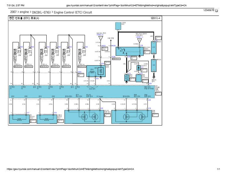 2007 Engine D6CB (L-ENG) Engine Control (ETC) Circuit | PDF